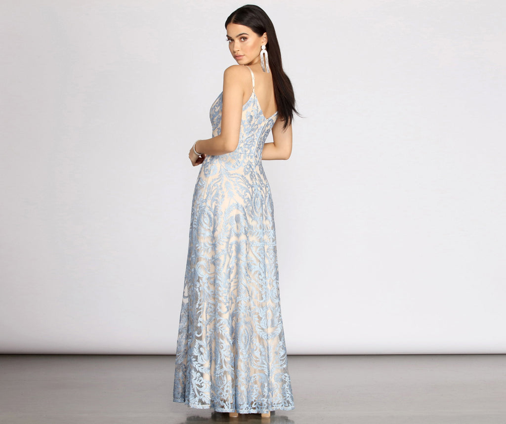 Veda Embroidered Elegance Ball Gown