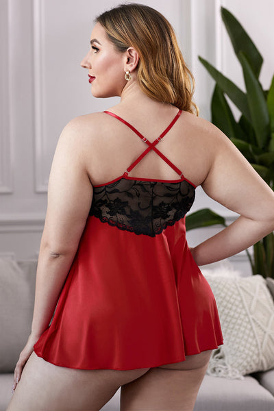 Lace See Through Plus Size Chemise